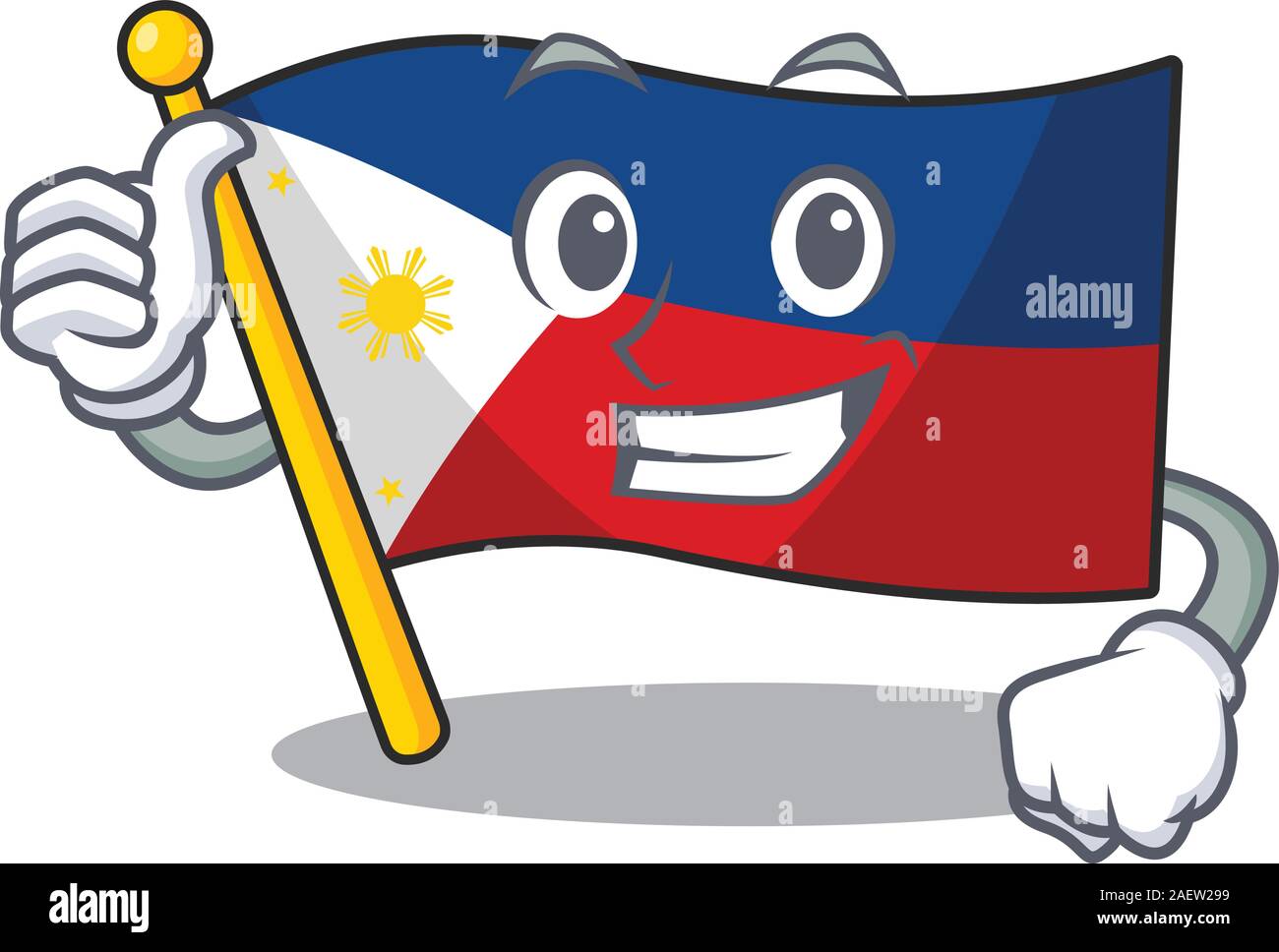 Cartoon of flag philippines making Thumbs up gesture Stock Vector Image ...