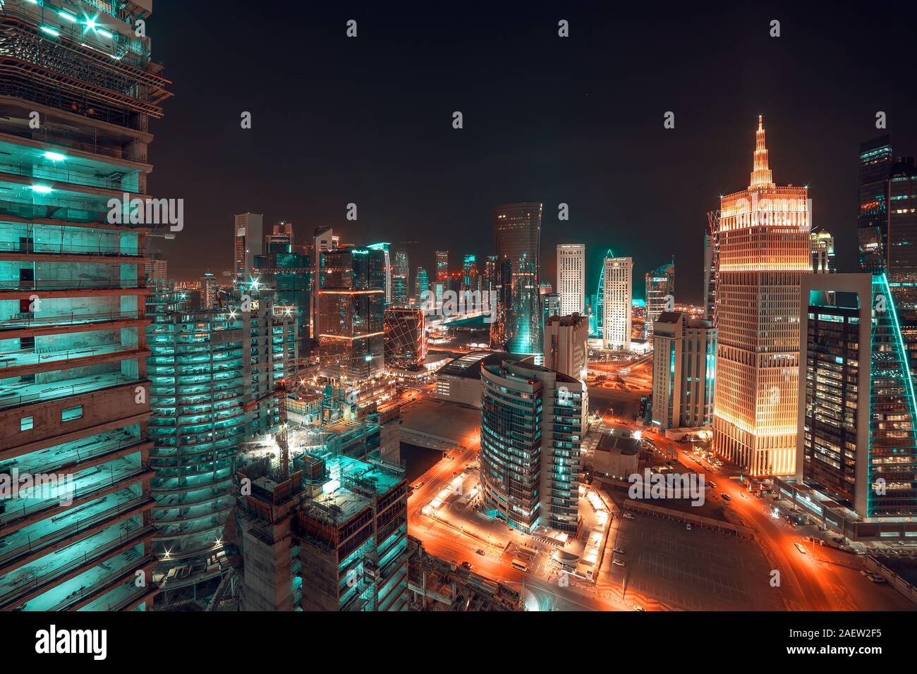 Beautiful Cityscape View of West bay Corniche Area. Doha Building in ...