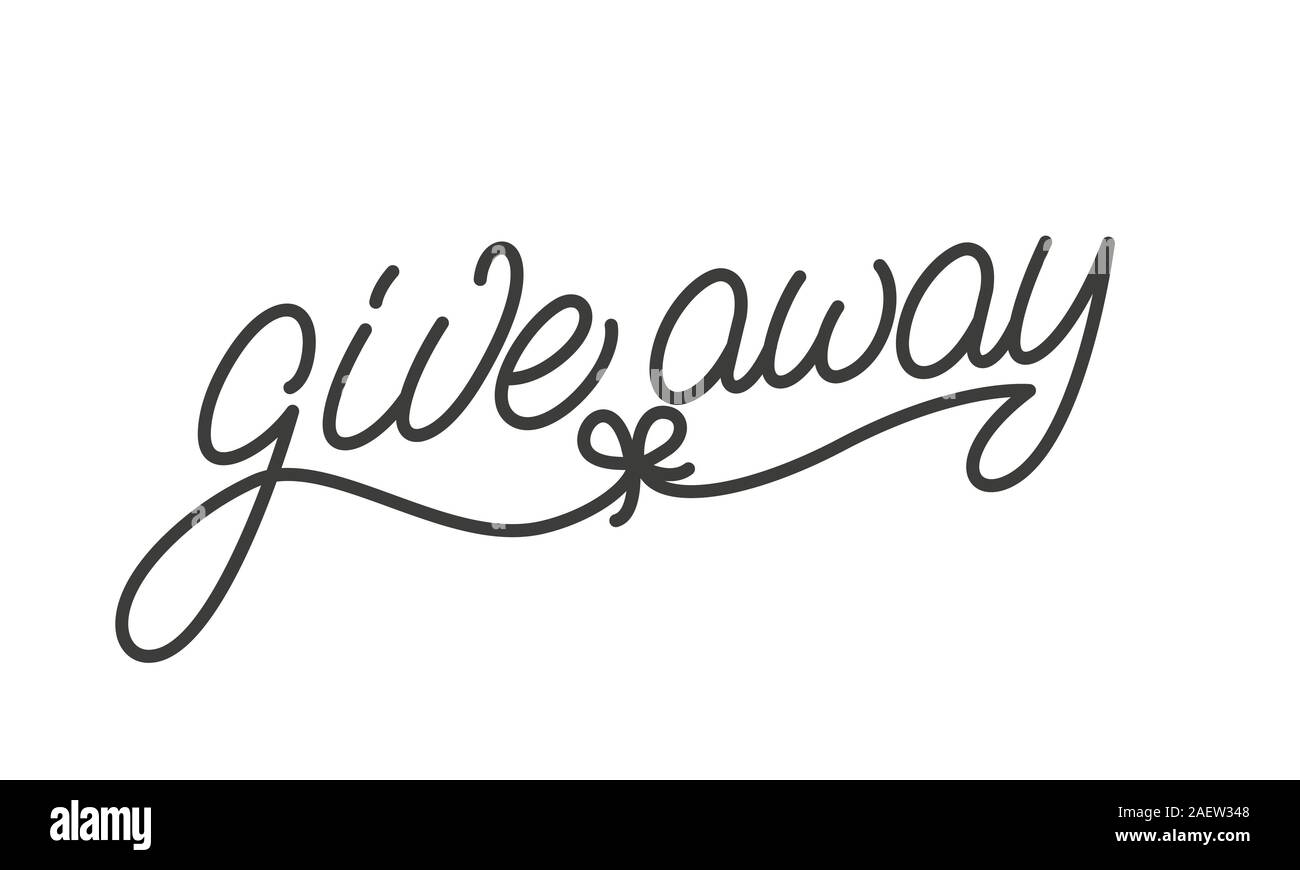 Giveaway badge. Lettering label design for social media marketing give ...