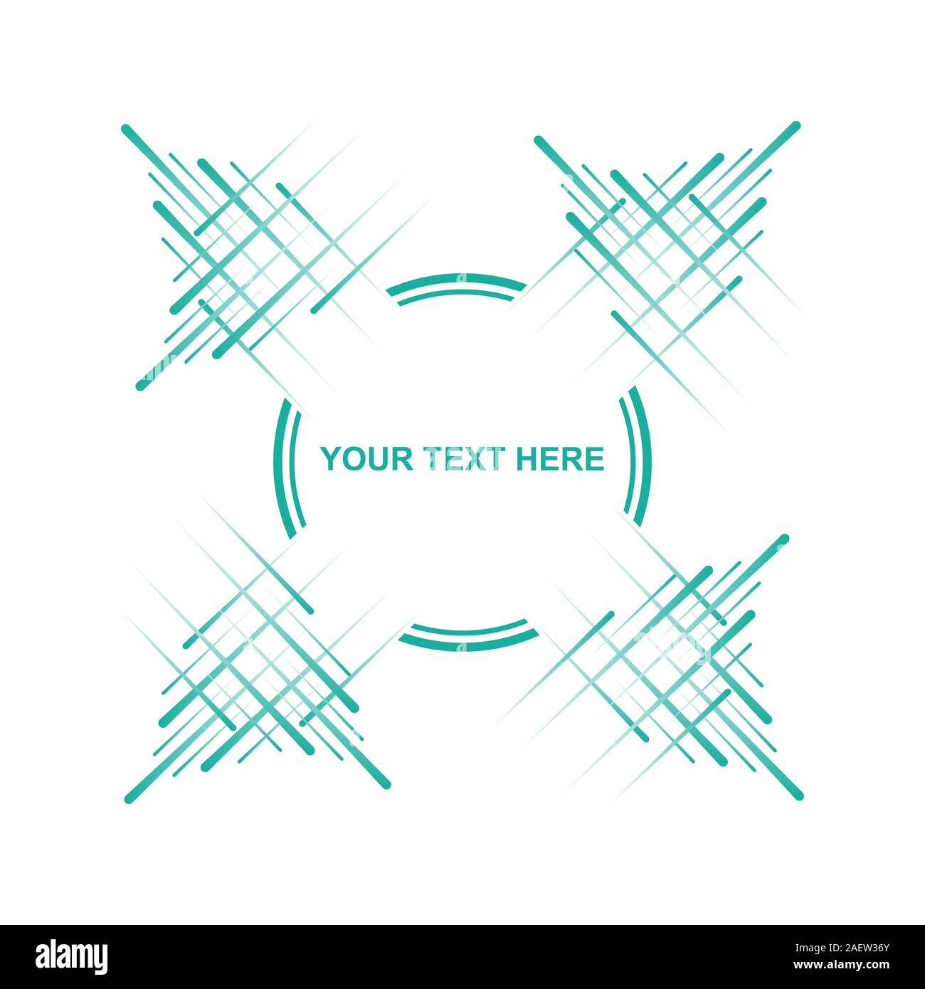 Abstract editable background with circle and diagonal intersecting rays ...