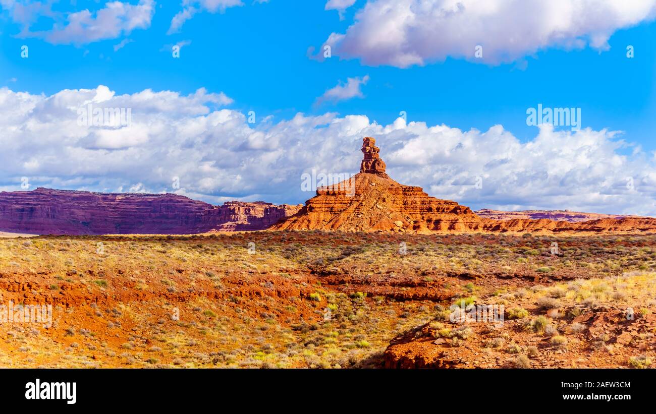 The Red Sandstone Buttes and Pinnacles in the semi desert landscape in ...