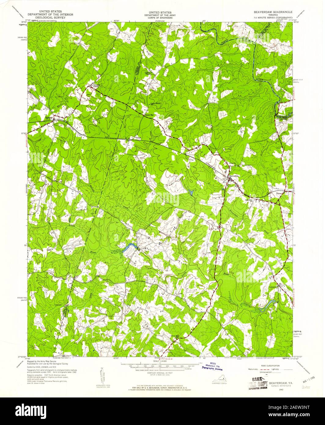 Map of beaverdam hi-res stock photography and images - Alamy