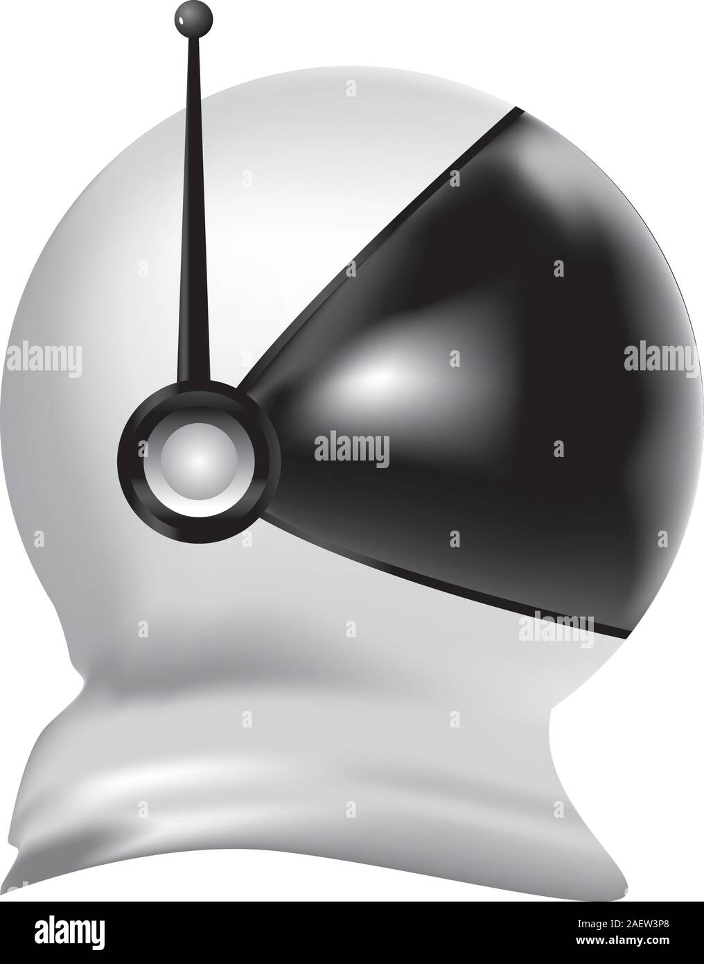 Stylized cartoon spaceman helmet with retro antenna design Stock Vector ...