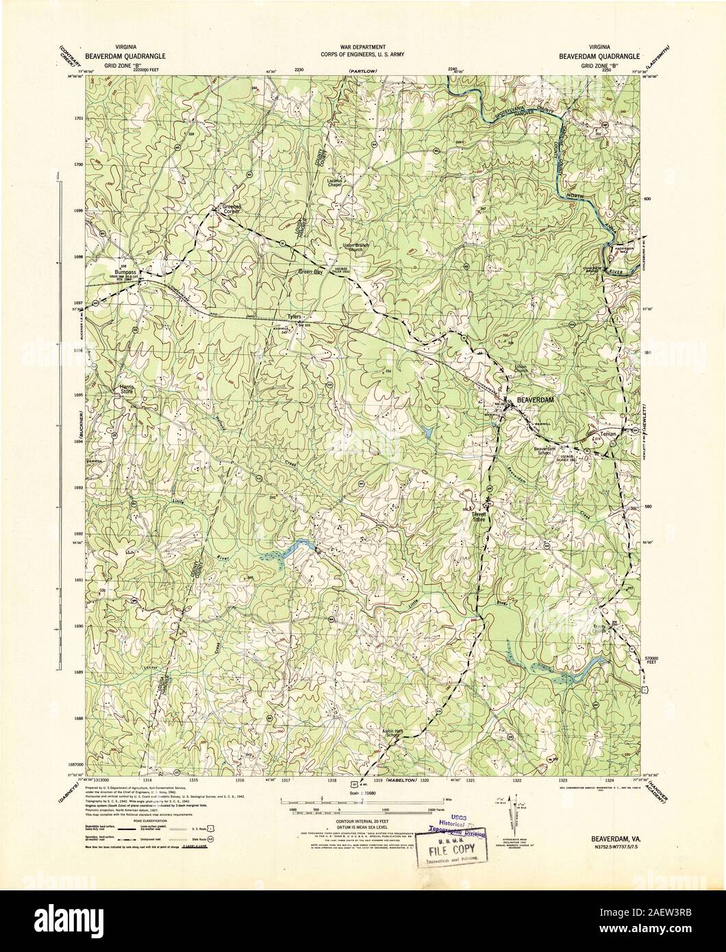 Map of beaverdam hi-res stock photography and images - Alamy