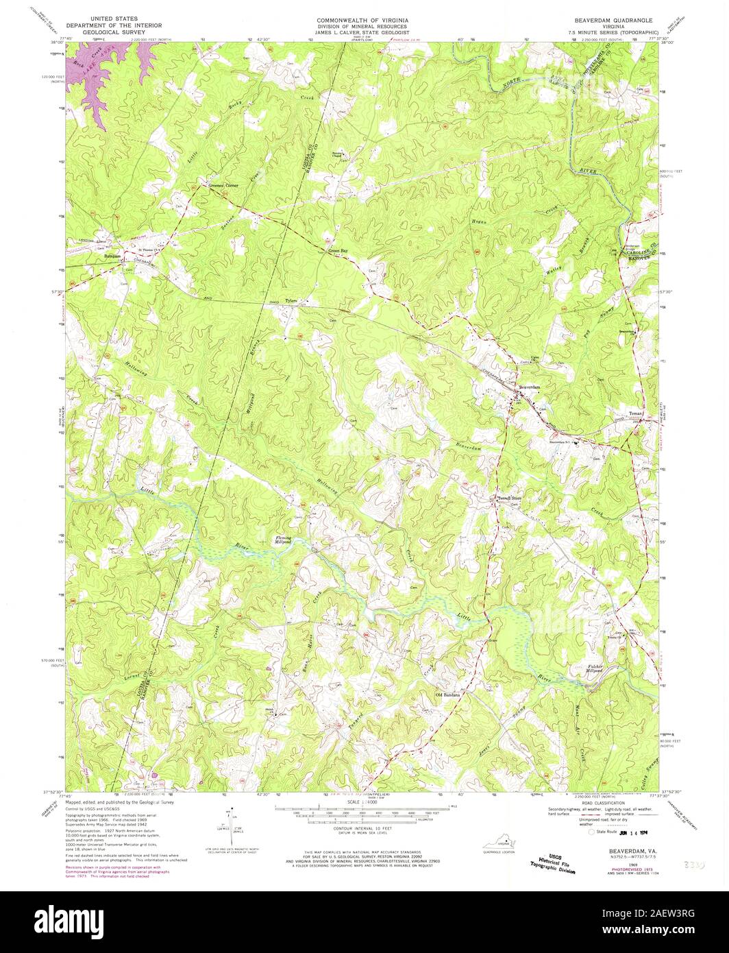 Map of beaverdam hi-res stock photography and images - Alamy