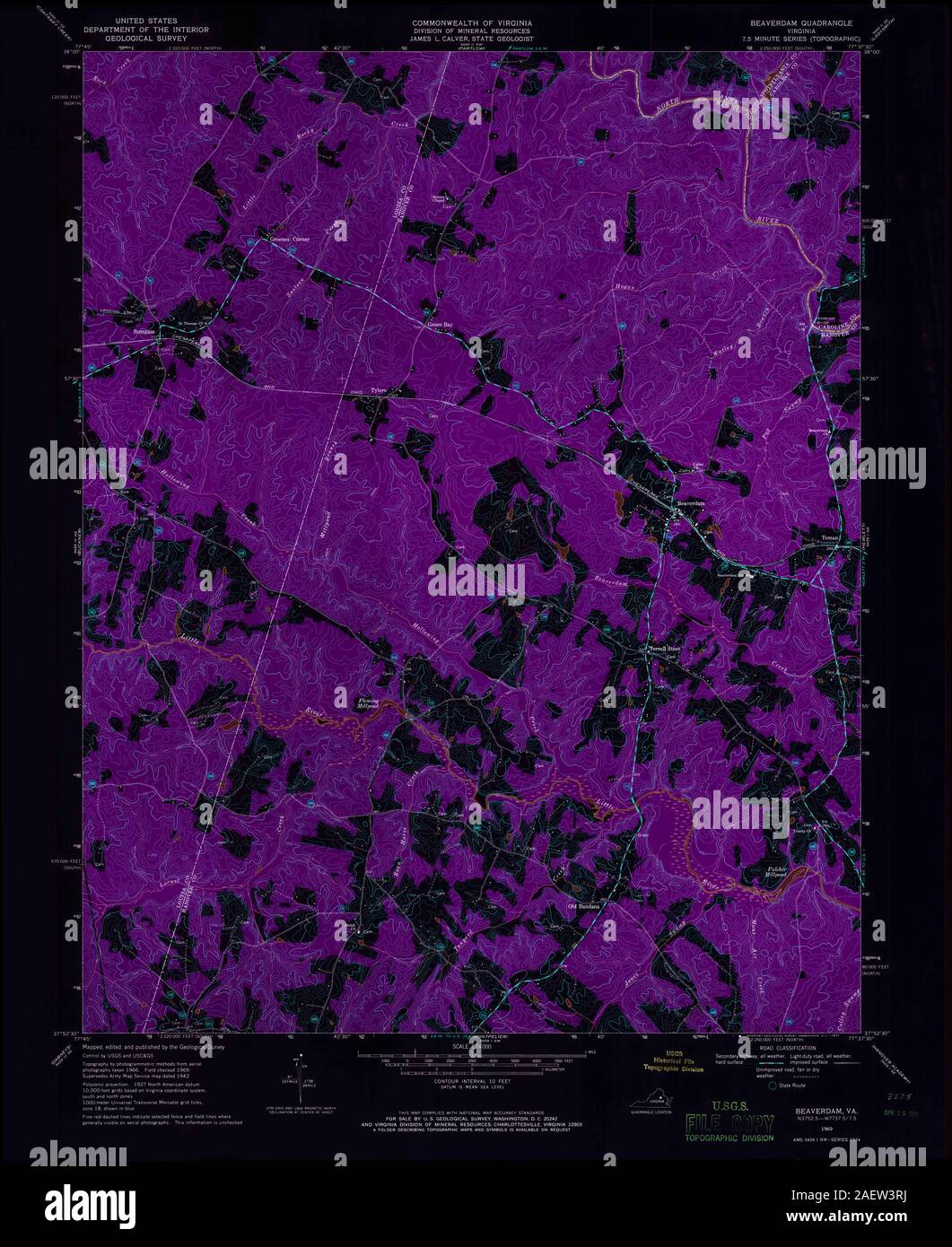 Map of beaverdam hi-res stock photography and images - Alamy