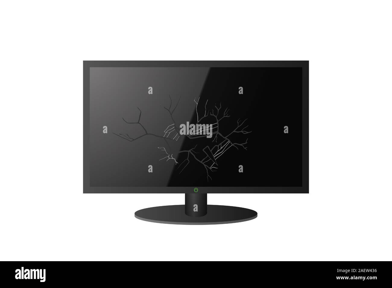 The lcd screen is broken. Display smash. Vector illustration Stock ...