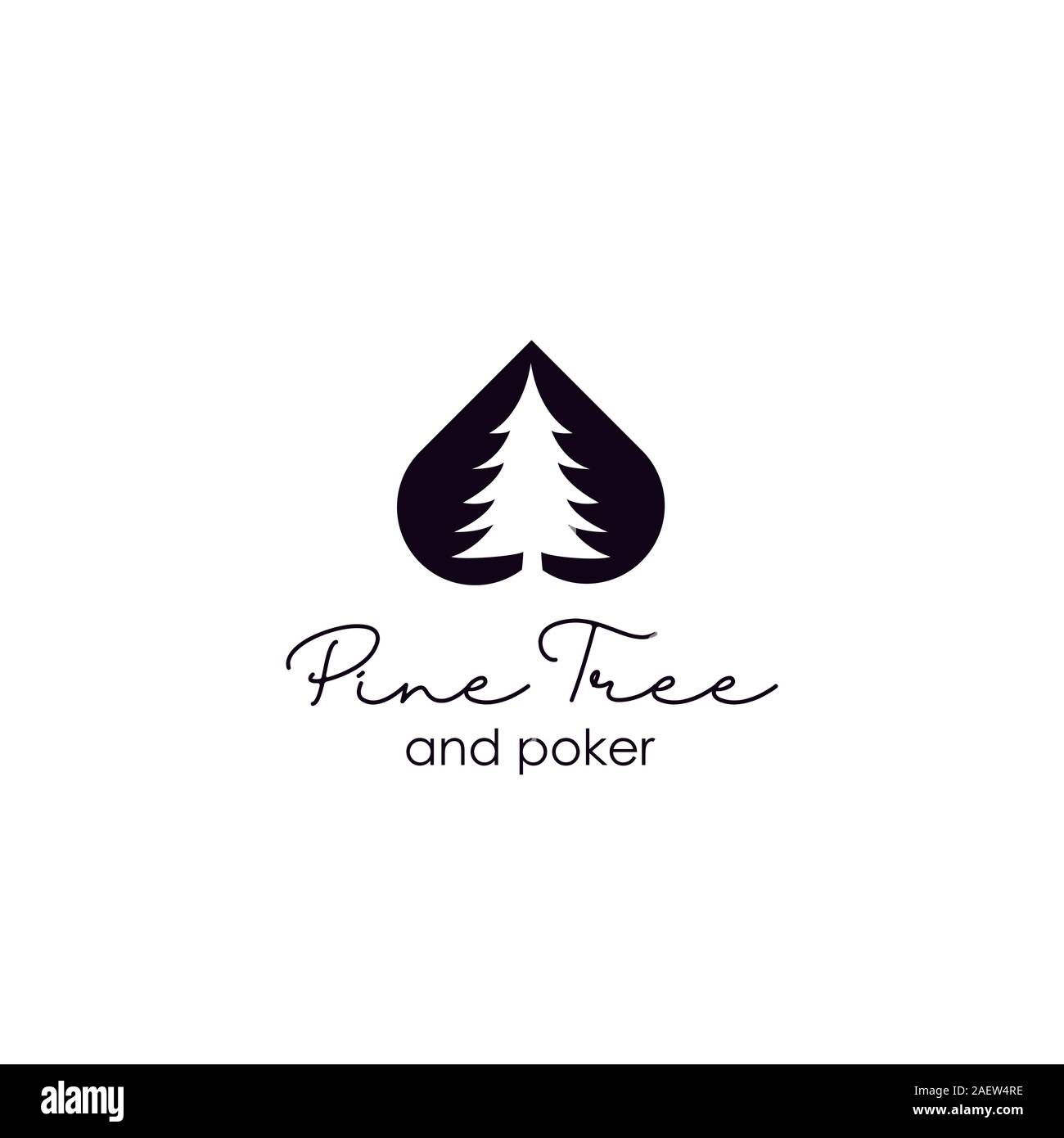 Evergreen, Pines, Spruce, Cedar trees logo design with love sign Stock ...