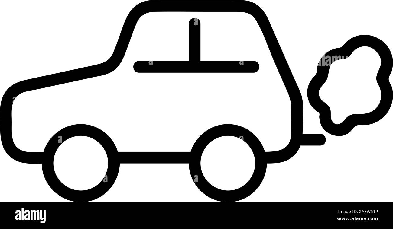 pollution of the exhaust gas icon vector. Isolated contour symbol ...