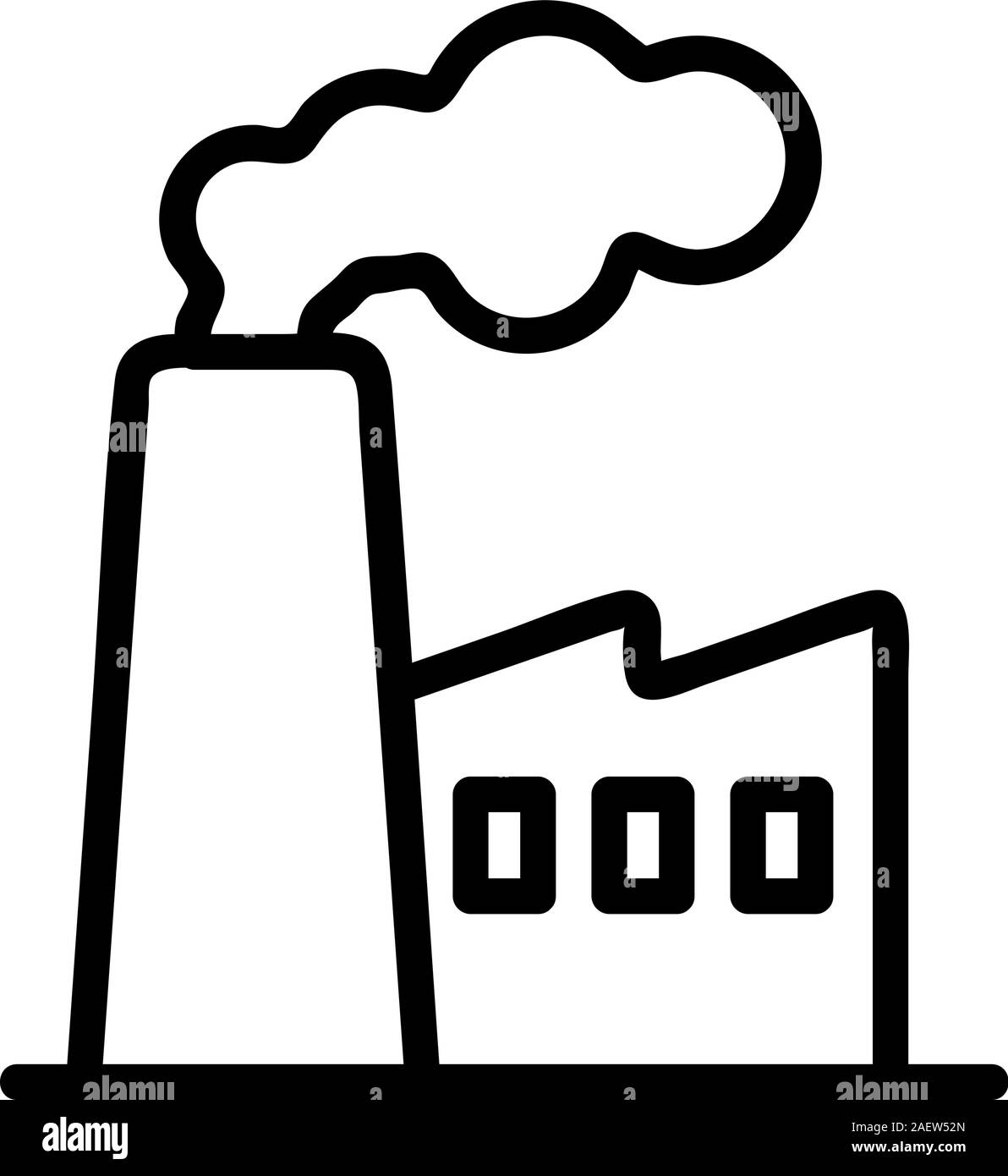 industry pollution icon vector. Isolated contour symbol illustration ...