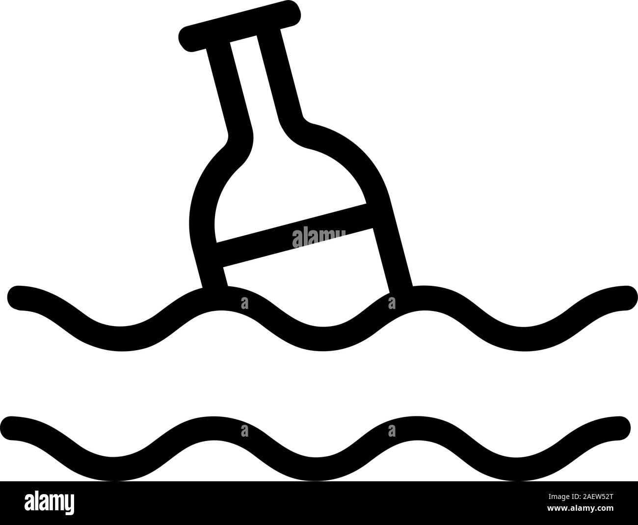 Ocean pollution icon vector. Isolated contour symbol illustration Stock ...