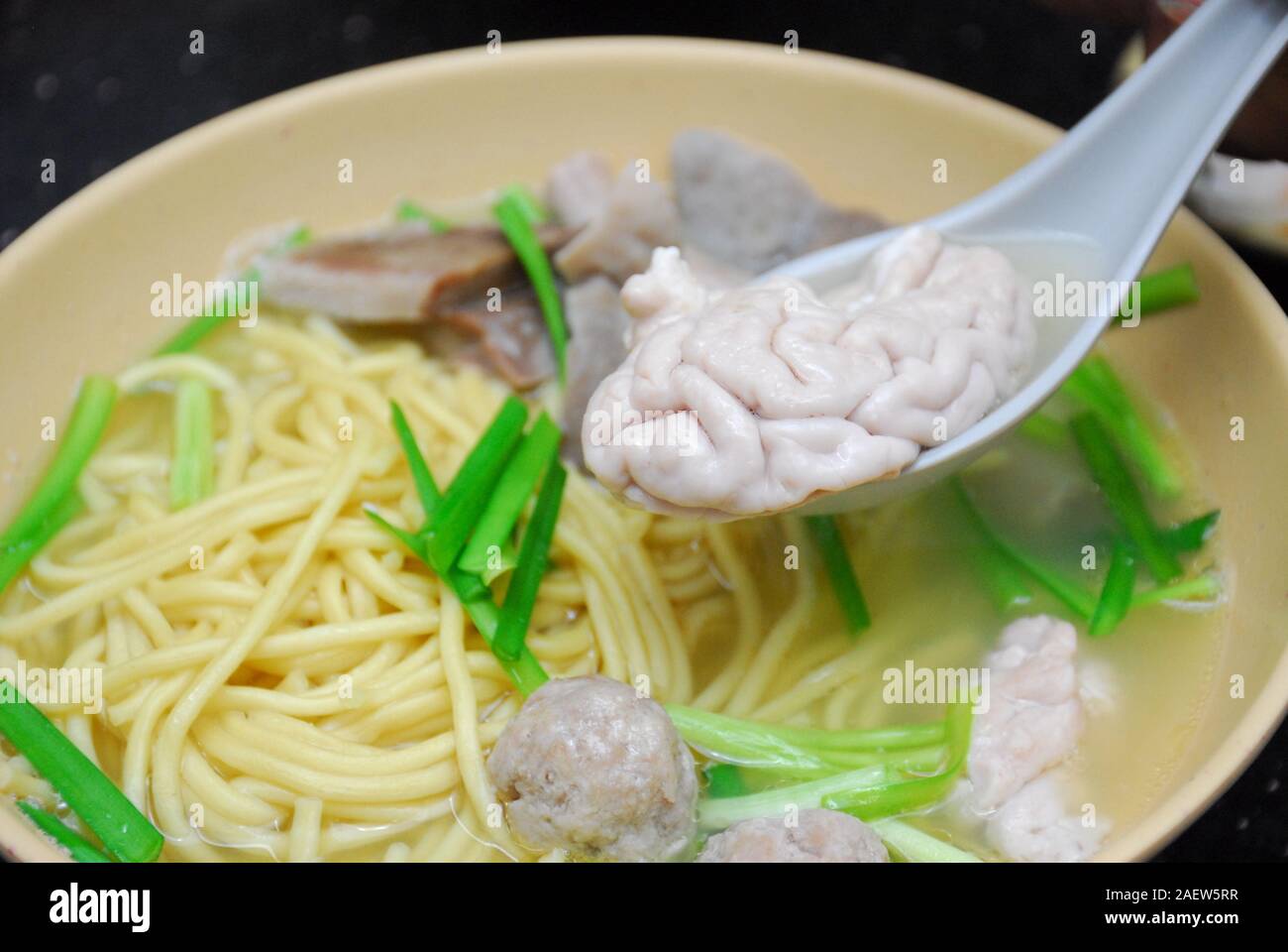 meat and brain noodles Stock Photo - Alamy