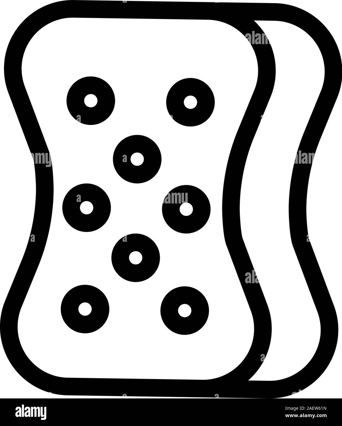 washcloth sponge icon vector. Isolated contour symbol illustration ...