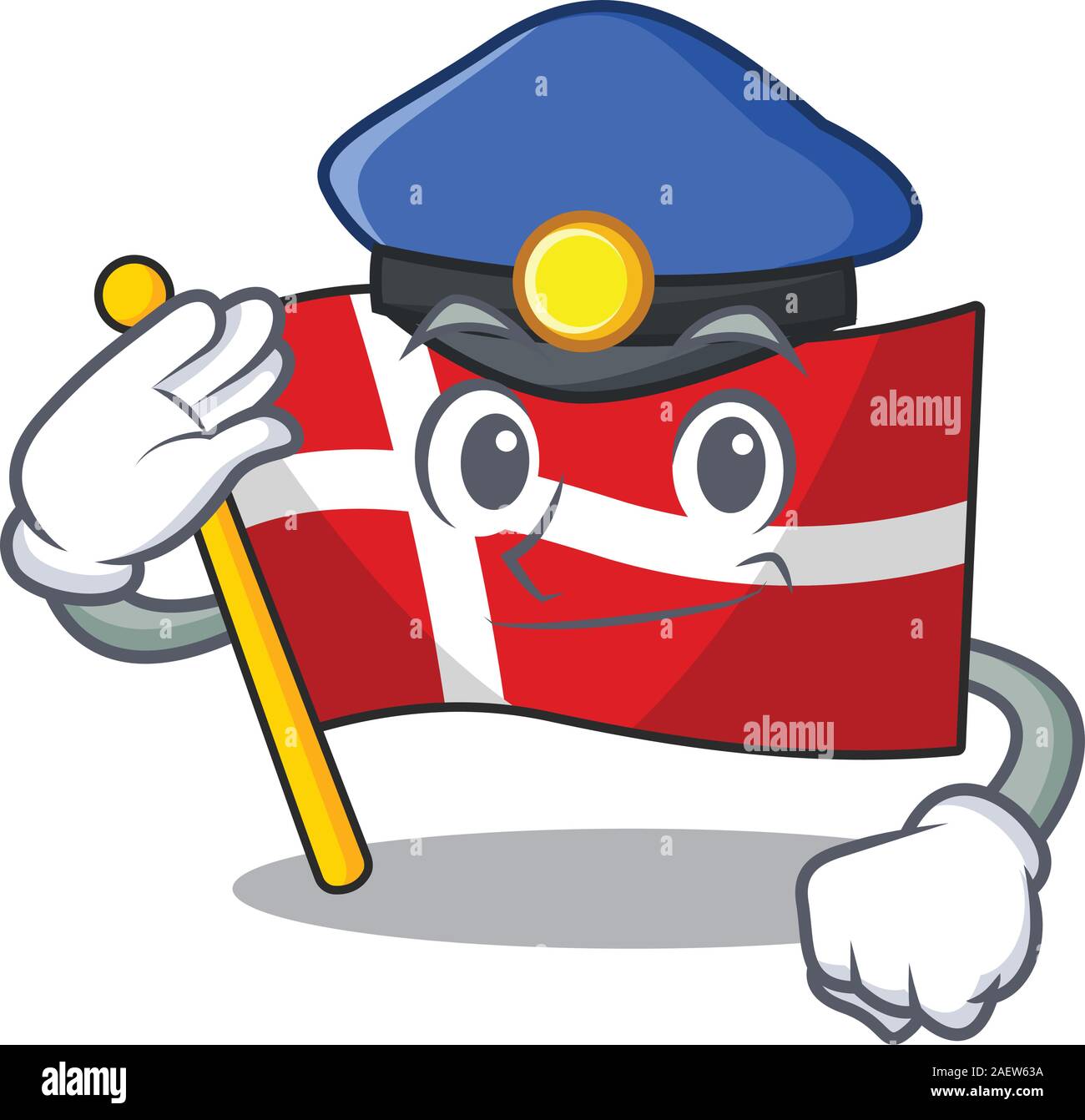 Flag denmark Cartoon character dressed as a Police officer Stock Vector ...