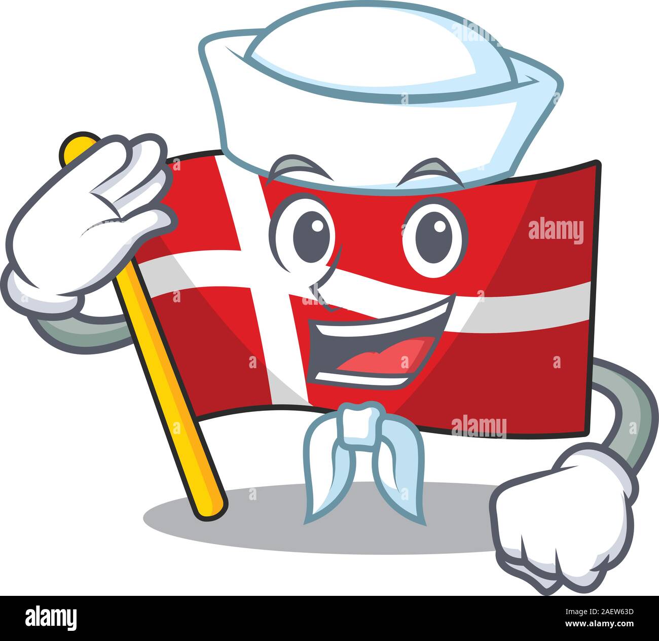 Mascot of Cute flag denmark Sailor cartoon character Stock Vector Image ...