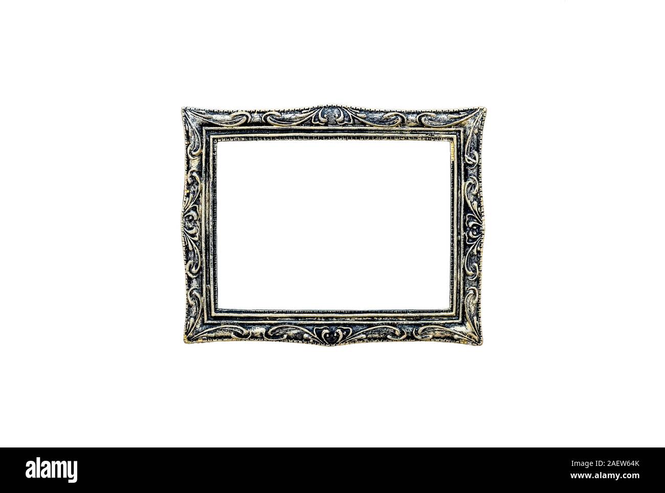 Closeup beautiful vintage horizontal photo frame isolated on white ...