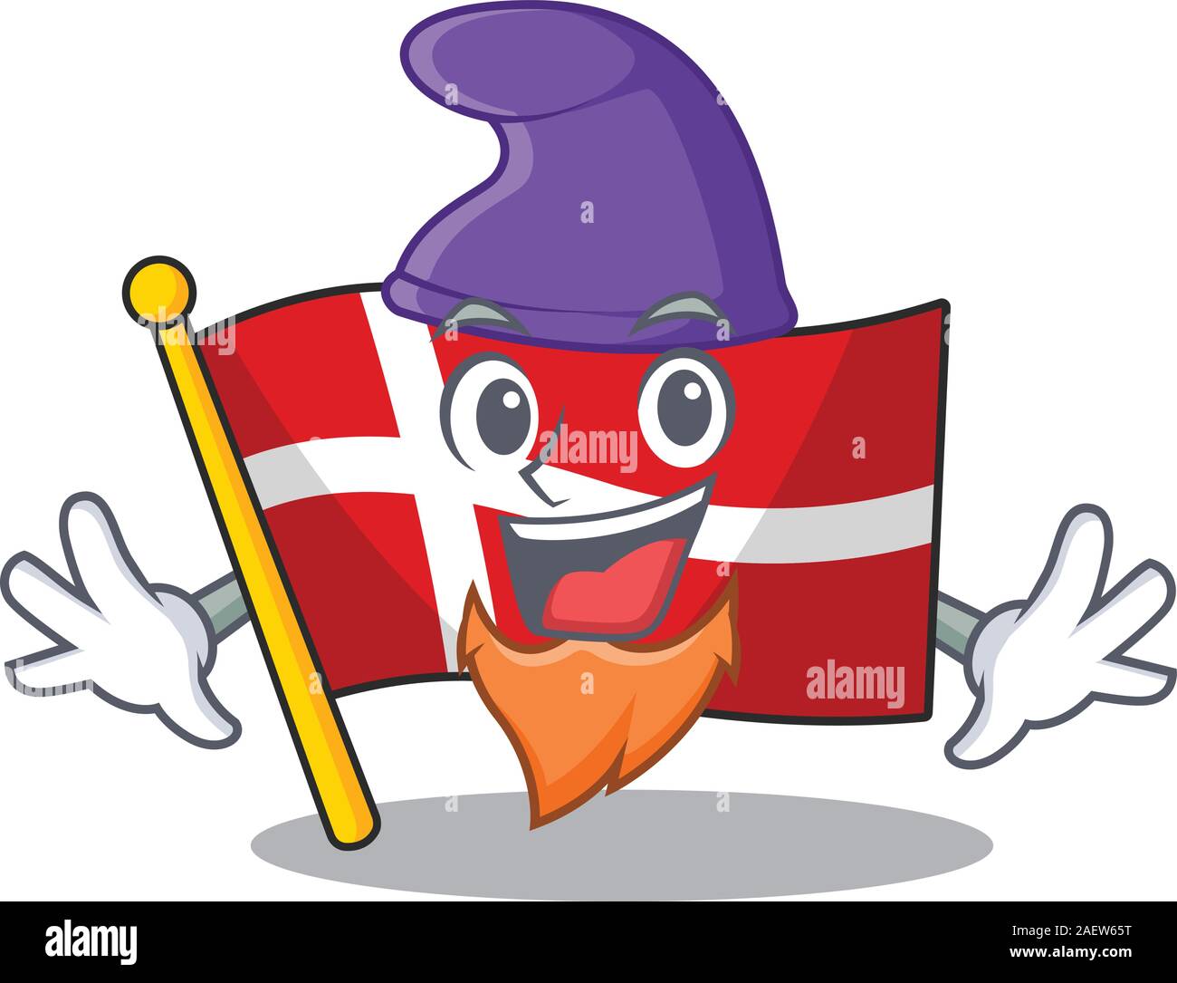 Flag denmark mascot cartoon style as an Elf Stock Vector Image & Art ...