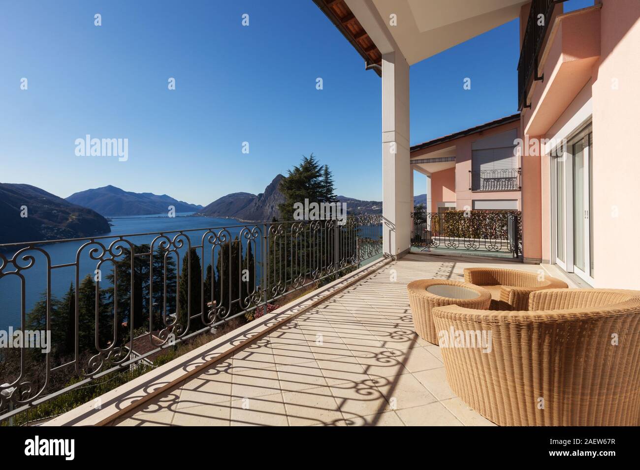 Architecture, modern house balcony Stock Photo - Alamy