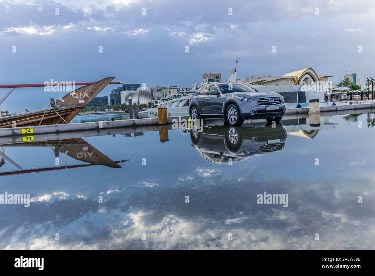 Reflection of a Car in water after rain Stock Photo - Alamy