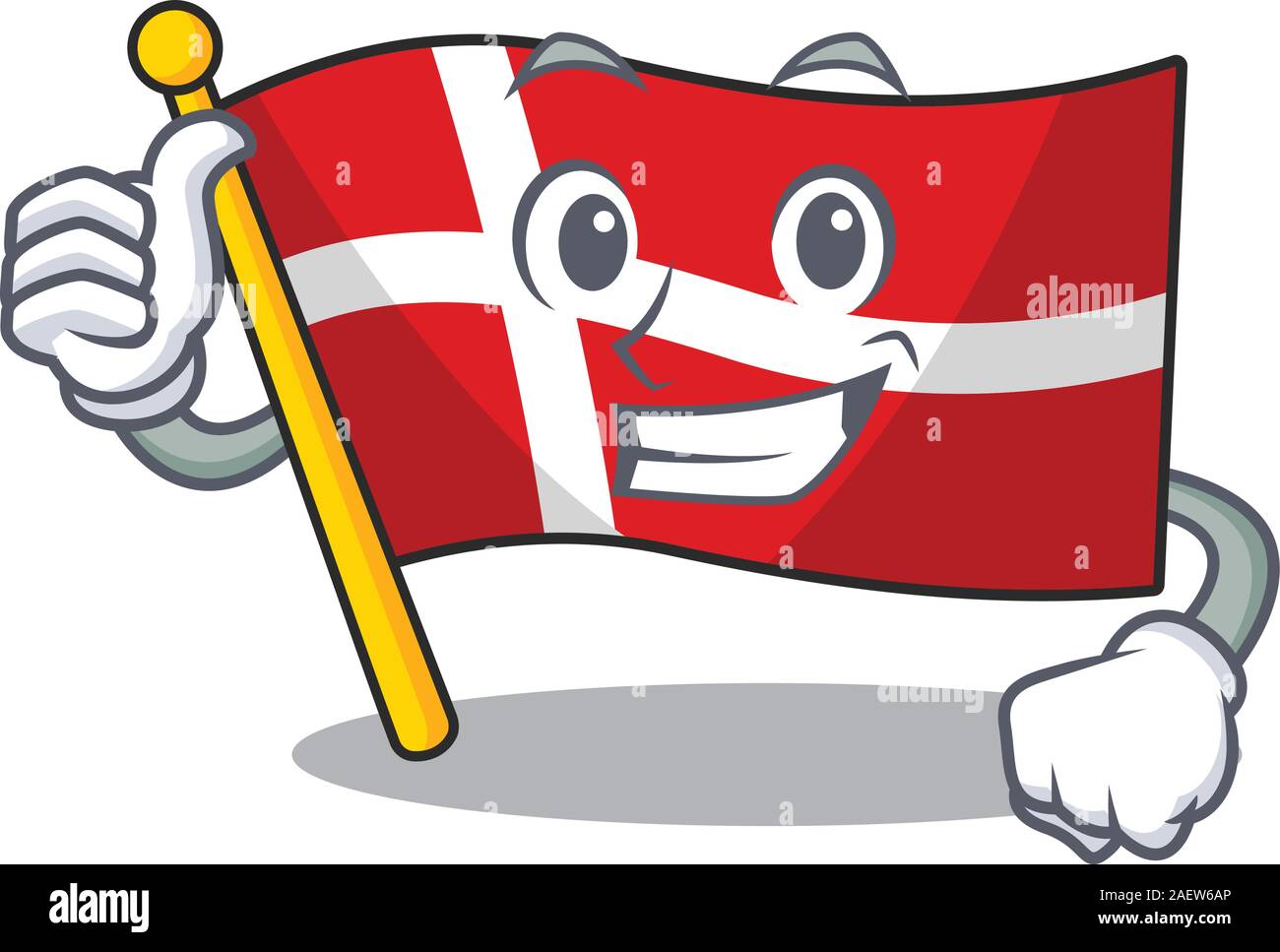Cartoon of flag denmark making Thumbs up gesture Stock Vector Image ...