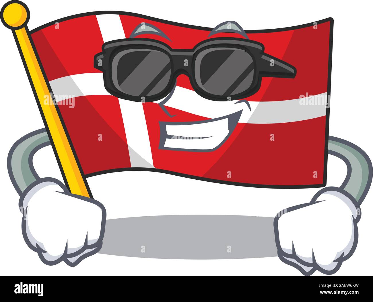 Super cool flag denmark character wearing black glasses Stock Vector ...