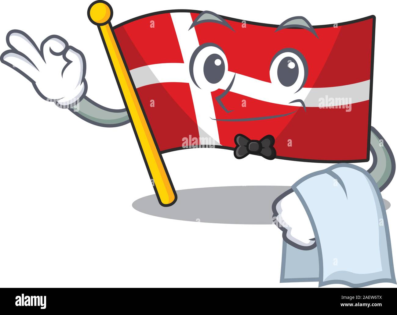 Flag denmark Character on A stylized Waiter look Stock Vector Image ...