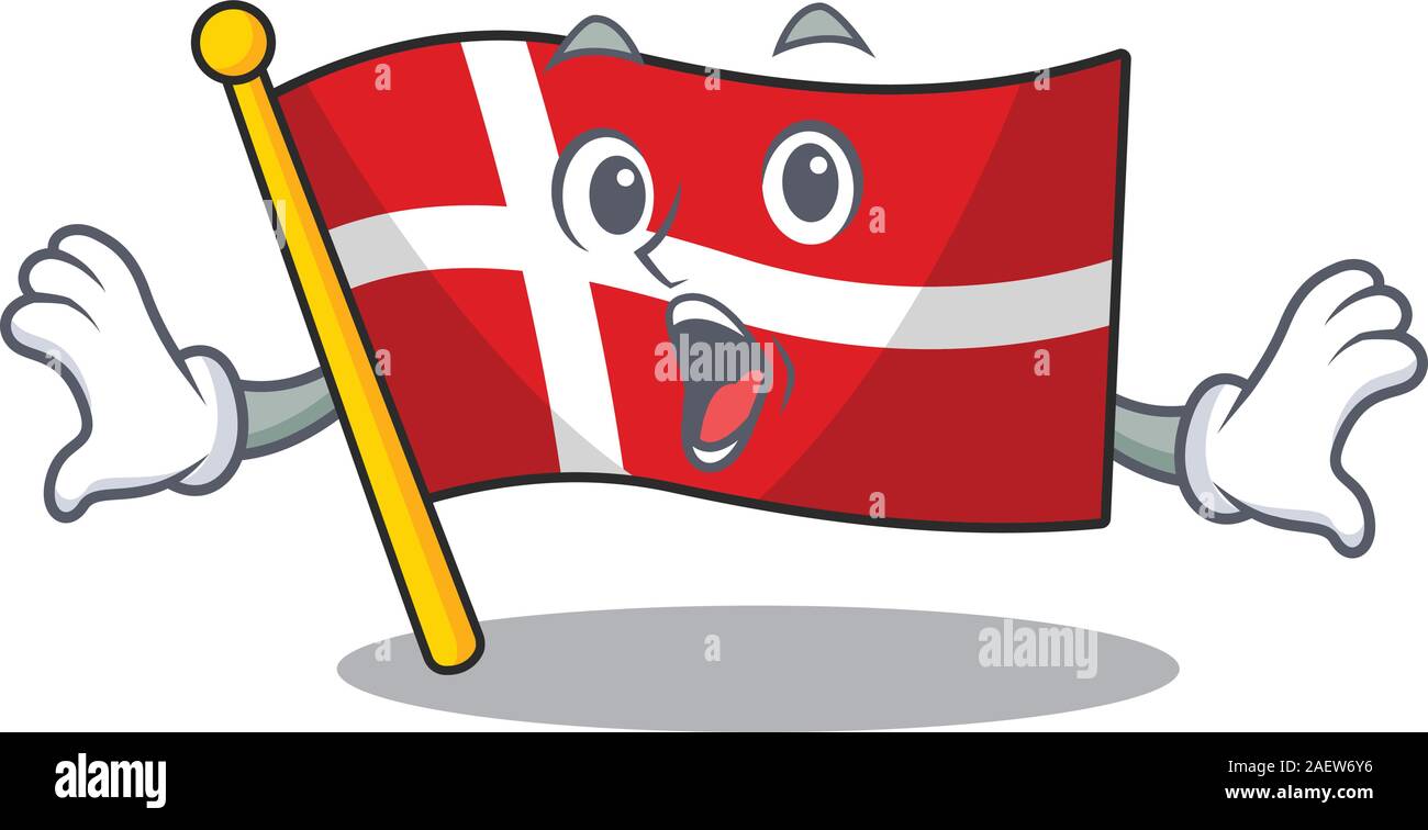 Surprised flag denmark face gesture on cartoon style Stock Vector Image ...