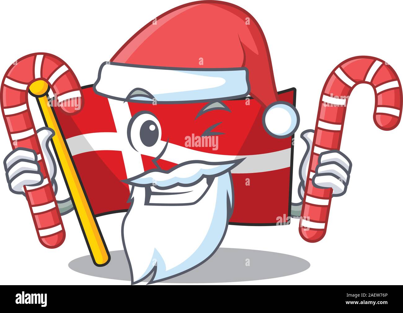 Flag denmark Cartoon character in Santa with candy Stock Vector Image ...