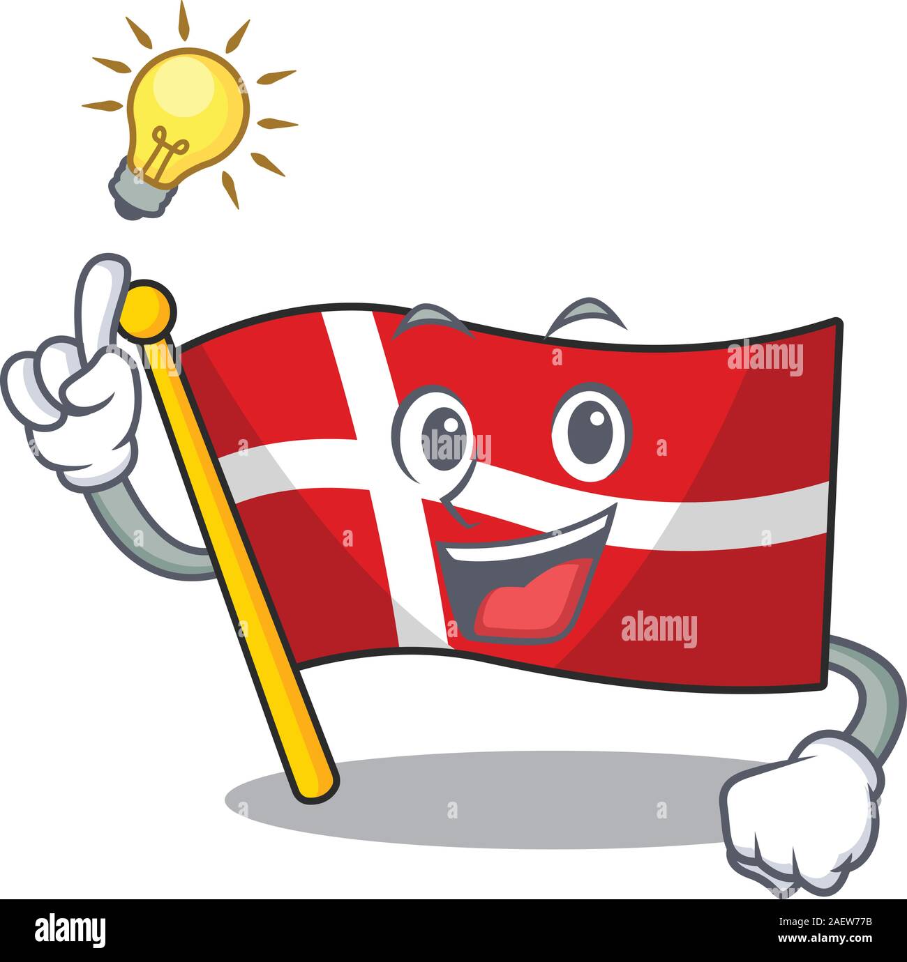 Have an idea cute flag denmark on a cartoon style Stock Vector Image ...