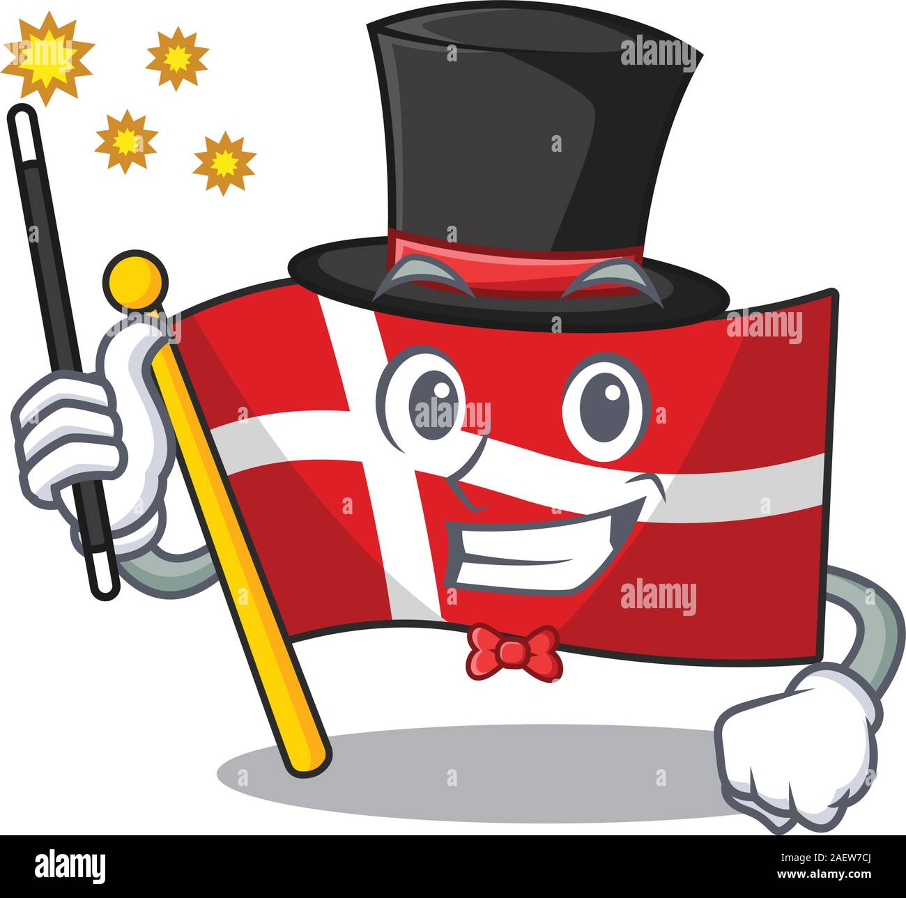 Cartoon character design of flag denmark Magician style Stock Vector ...