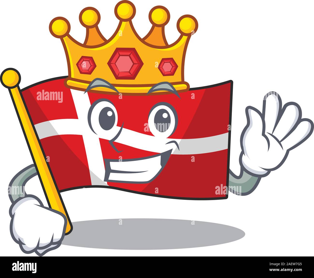 King Indonesian flag denmark on cartoon character mascot design Stock ...