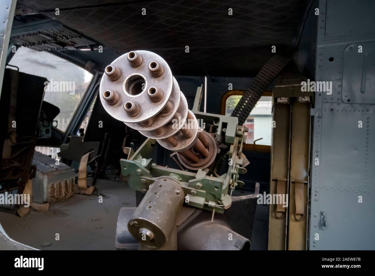Six barrel rotary machine gun with a high rate of fire hi-res stock ...