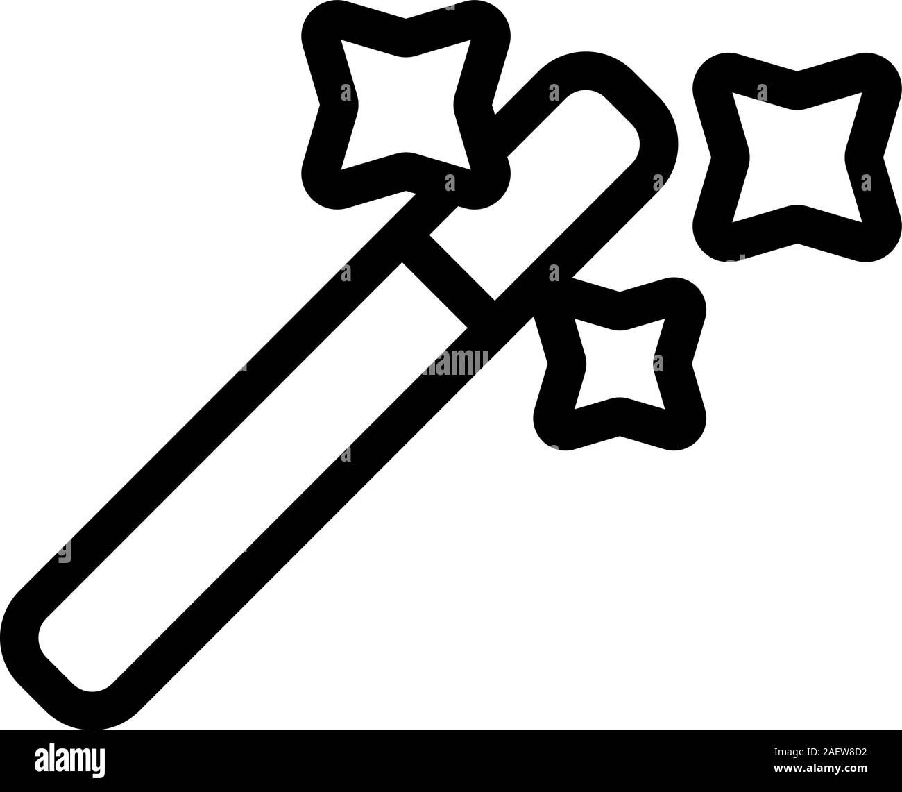 Magic stick icon vector. Isolated contour symbol illustration Stock ...