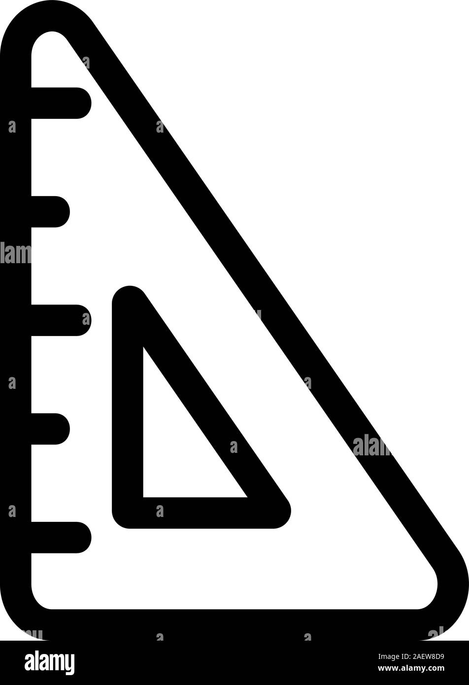 Line triangle icon vector. Isolated contour symbol illustration Stock ...