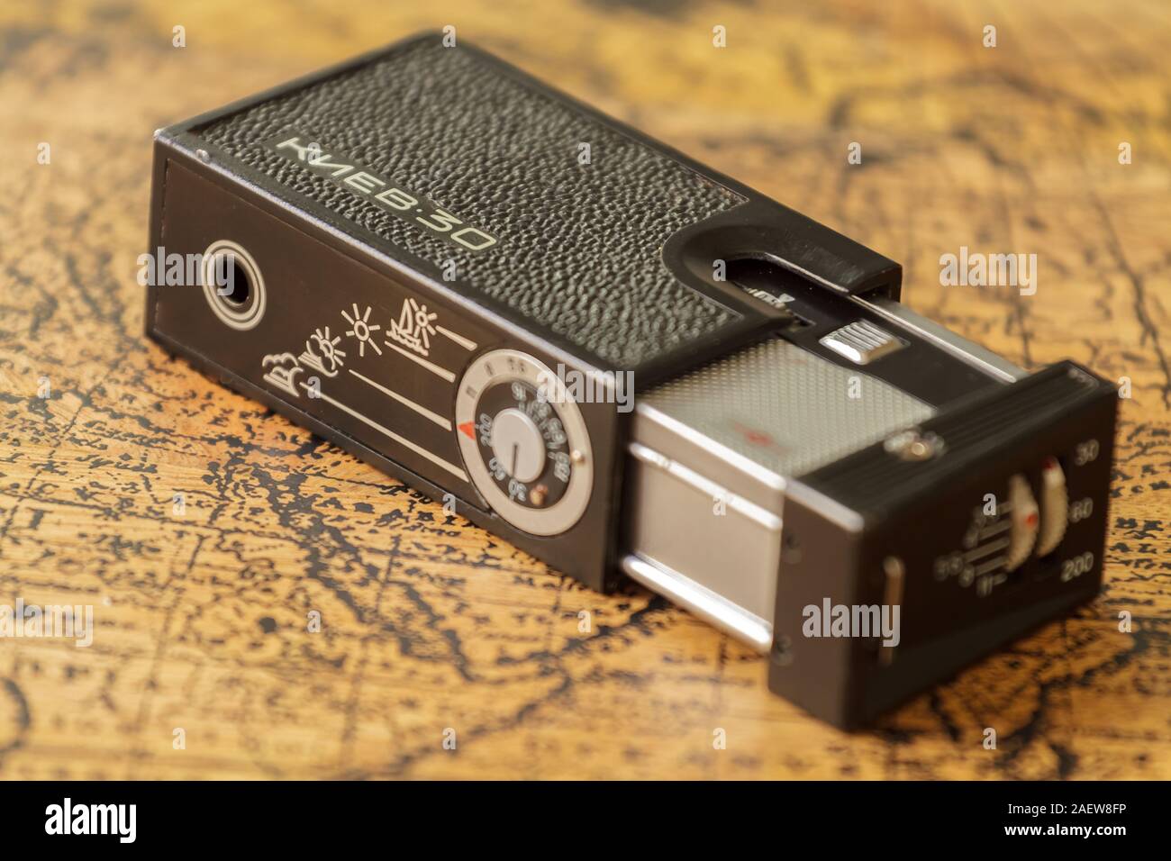 Burgas, Bulgaria, Europe - December 05,2019: KIEV 30 mini camera ...
