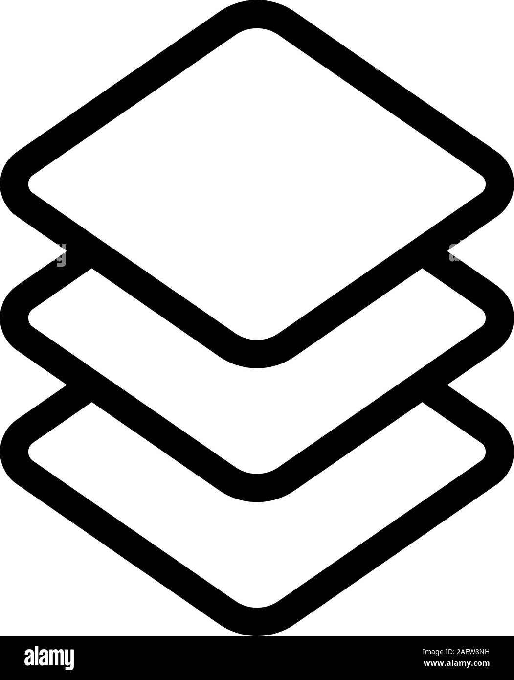 layers in the graphic editor icon vector. Isolated contour symbol ...
