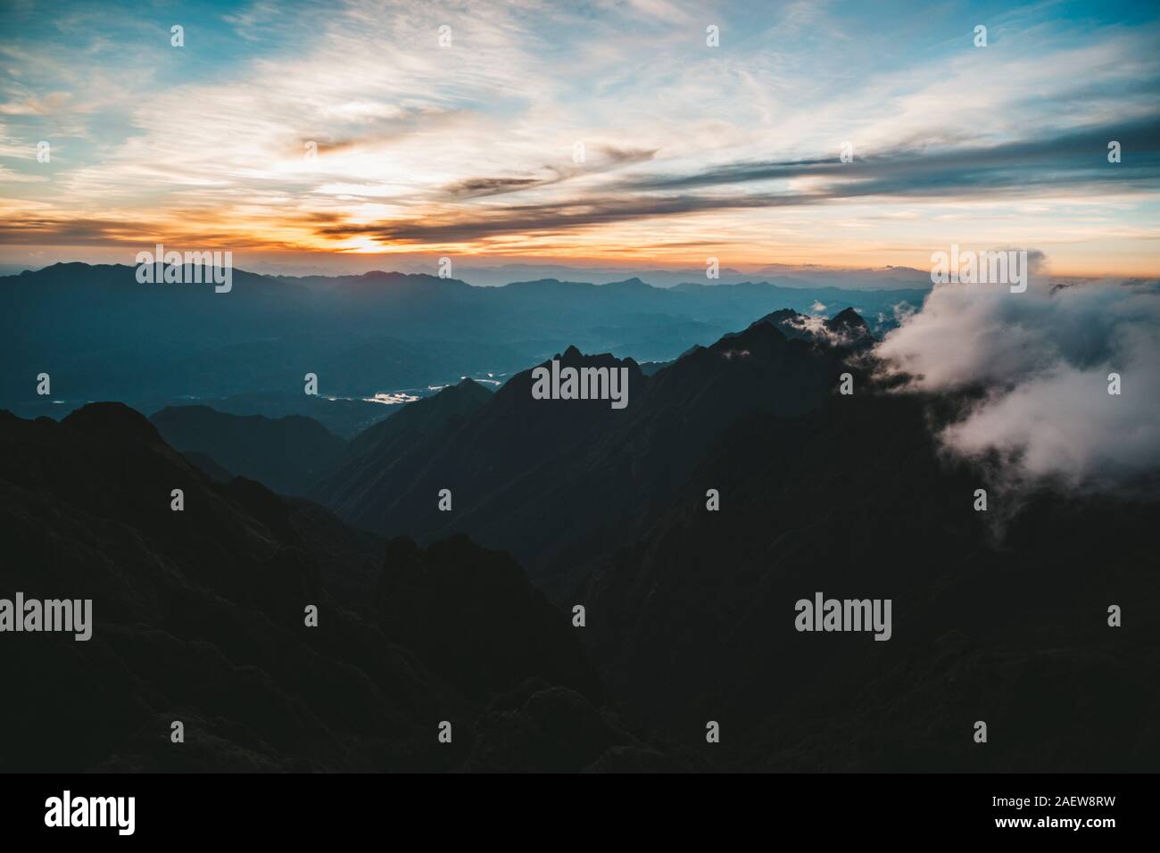 Sunset on Fansipan, Afternoon on trekking. Fansipan , Vietnamese: Phan ...