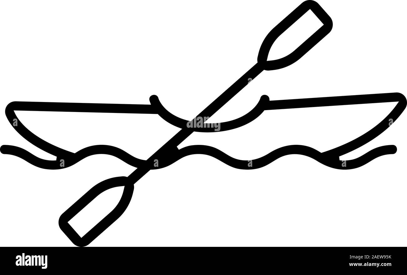 canoe on the river icon vector. Isolated contour symbol illustration ...