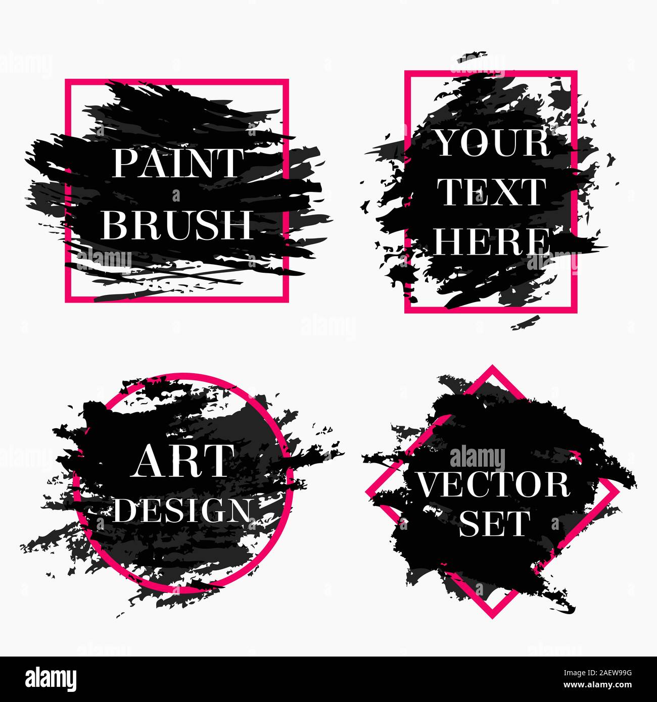 Set round frames strokes Cut Out Stock Images & Pictures - Alamy