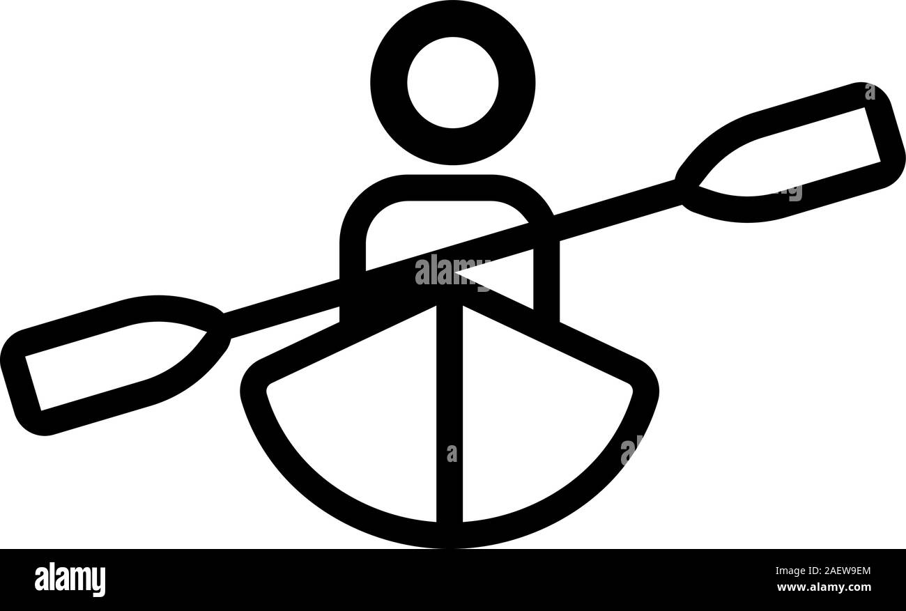 kayak and human icon vector. Isolated contour symbol illustration Stock ...