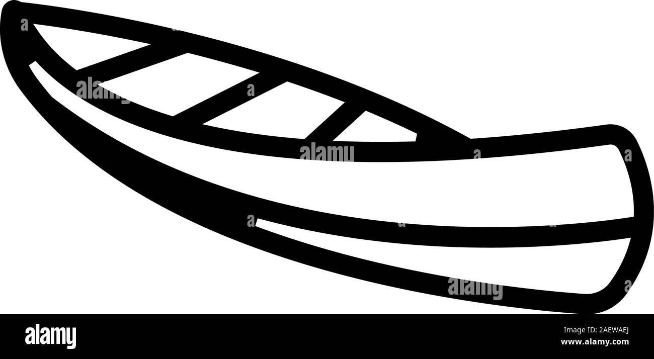 Wooden kayak icon vector. Isolated contour symbol illustration Stock ...