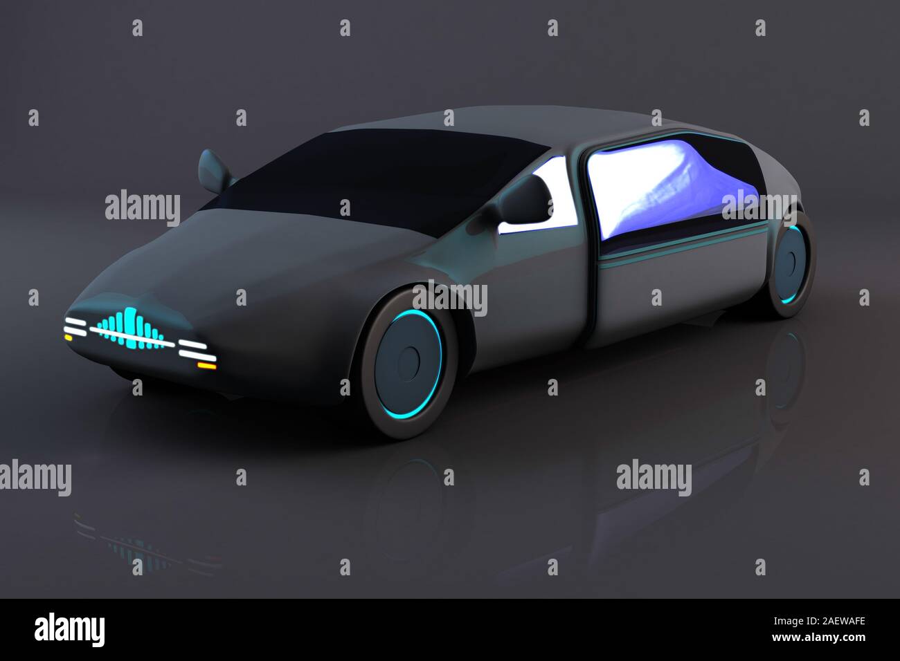 Autonomus Electric Vehicle Concept Design 3D Illustration Stock Photo ...