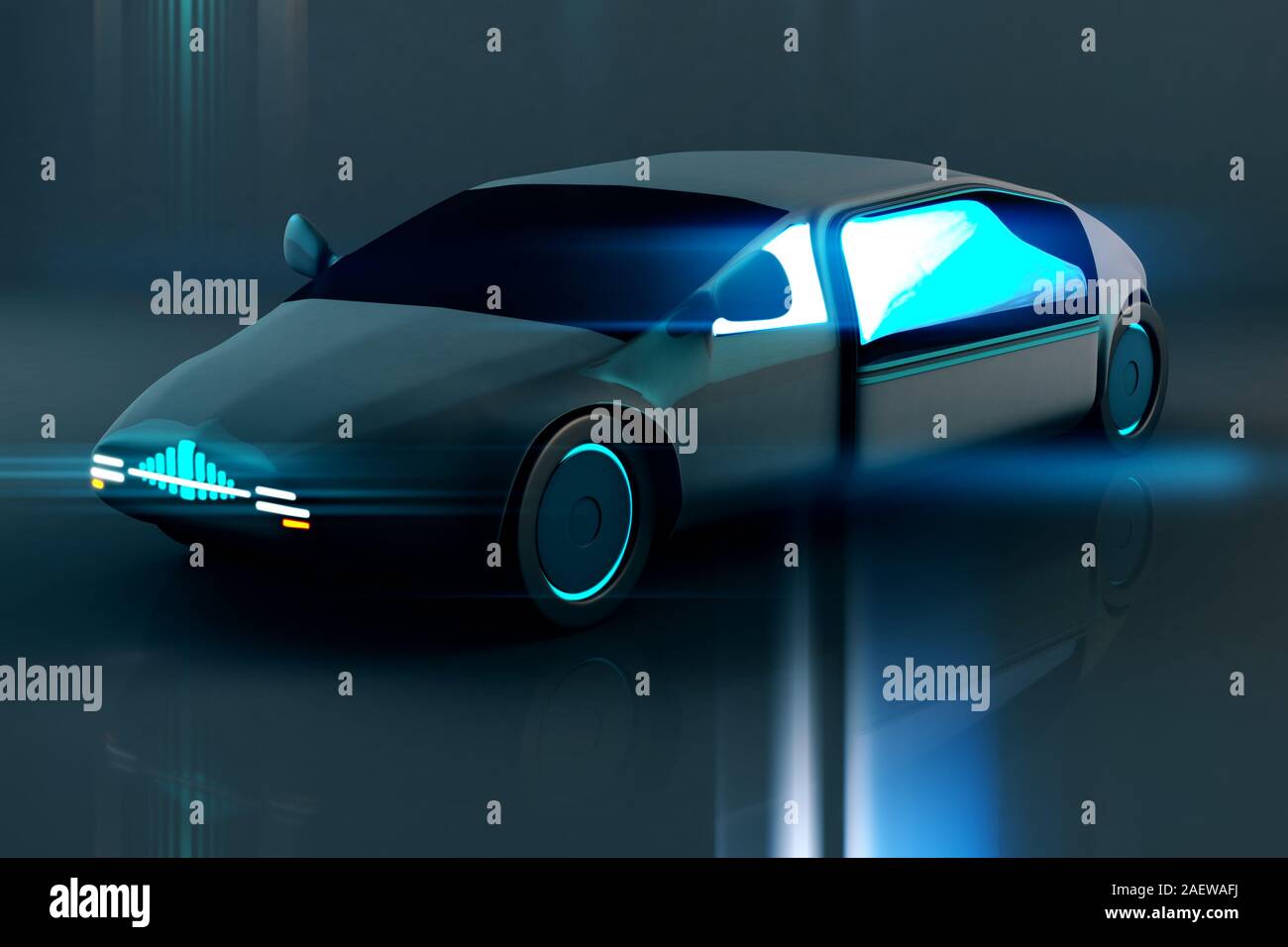 Autonomus Electric Vehicle Concept Design 3D Illustration Stock Photo ...