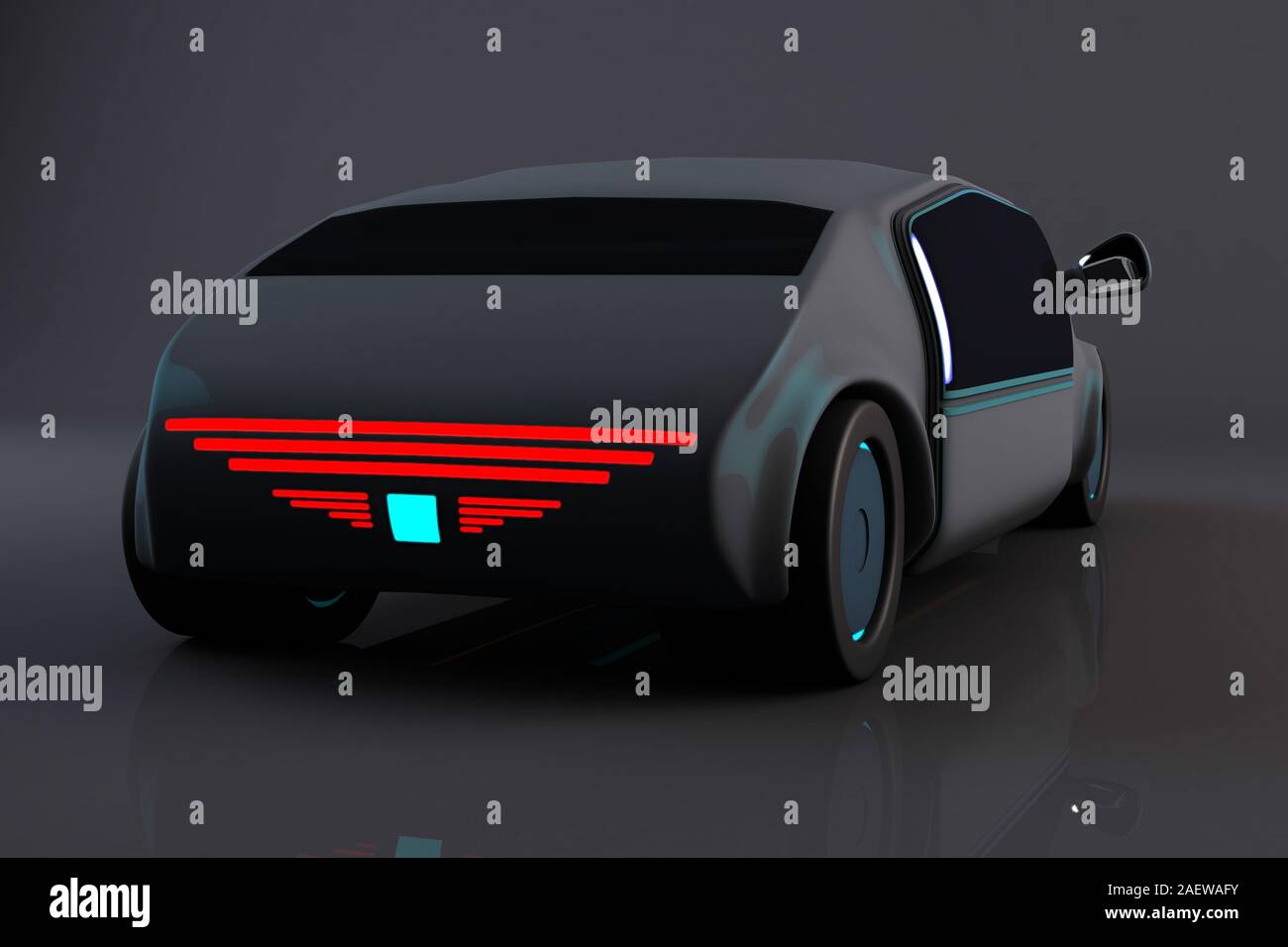 Autonomus Electric Vehicle Concept Design 3D Illustration Stock Photo ...