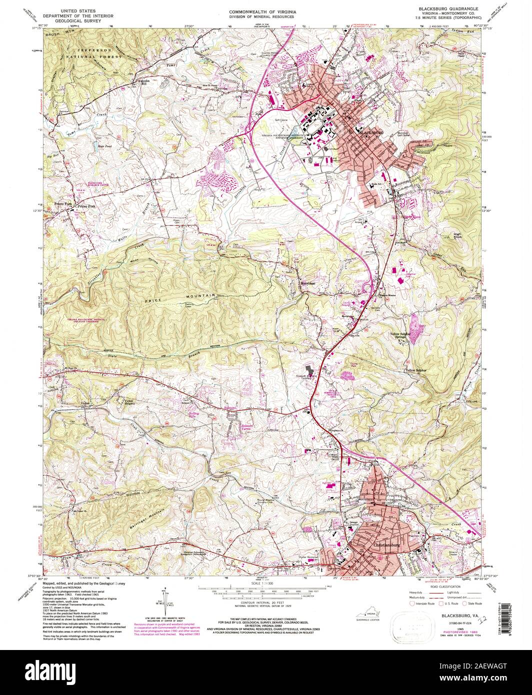 Map of blacksburg hi-res stock photography and images - Alamy