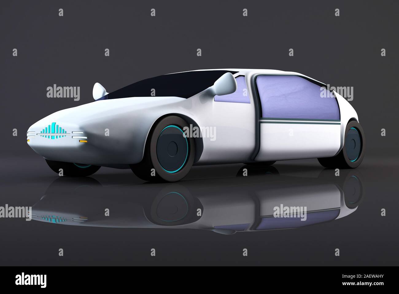 Autonomus Electric Vehicle Concept Design 3D Illustration Stock Photo ...