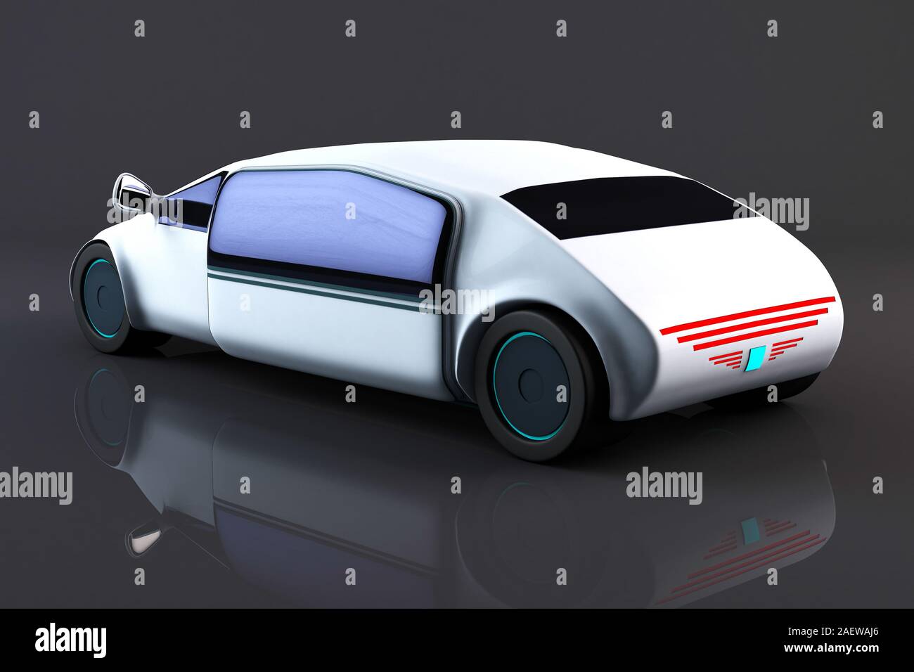 Autonomus Electric Vehicle Concept Design 3D Illustration Stock Photo ...