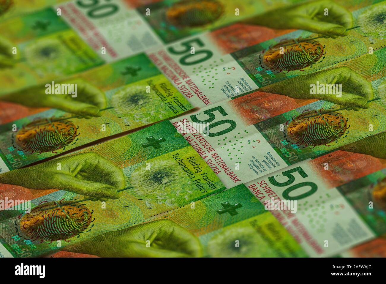 CHF. Swiss francs banknotes background. Money of Switzerland. Zurich ...