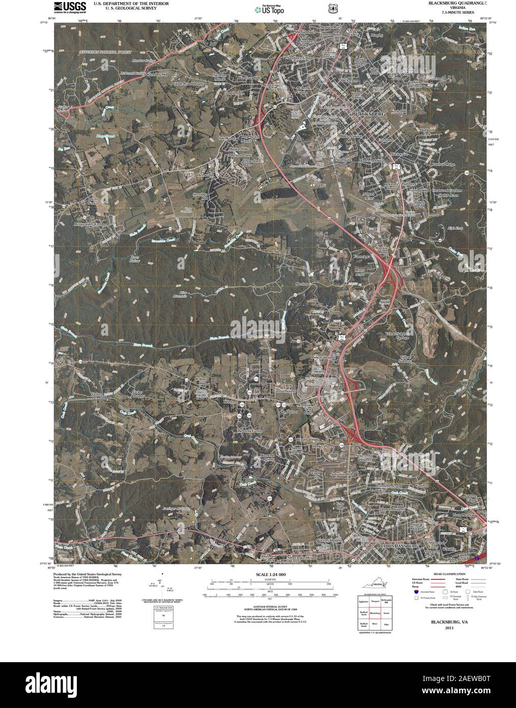 Map of blacksburg hi-res stock photography and images - Alamy