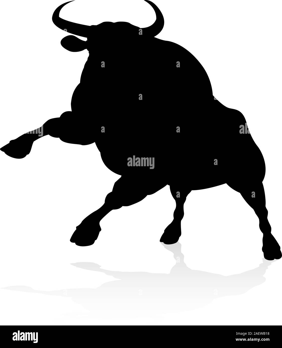 Charging Bull Silhouette